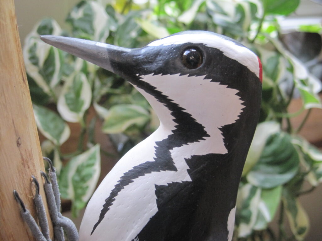 Hand Painted Woodpecker Carving - Leisure Gardening